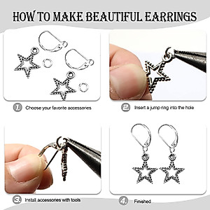 TOAOB 200pcs 8 Colors Leverback French Earring Hooks Hypoallergenic Brass Dangle Earwires with Open Loop 10x15mm Earring Parts Jewelry Making Findings