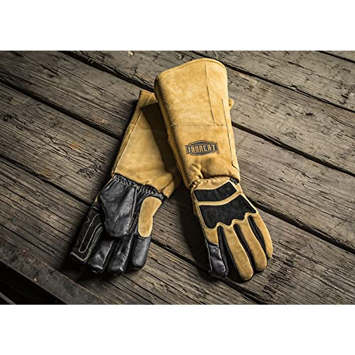 IRONCAT 9070LHO Goat and Cow Stick Welding Glove - Large, Pre-Curved Fingers, Kevlar Thread, Climax Aerogel Insulation