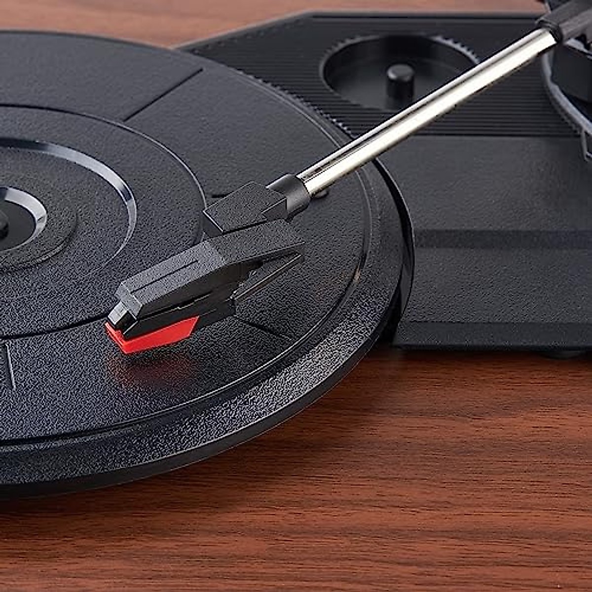 Amazon Basics Turntable Record Player with Built-in Speakers and Bluetooth, Desktop, Black