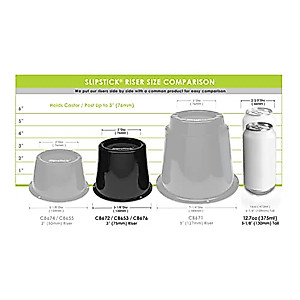 Slipstick CB672 Premium 3 Inch Bed Risers/Furniture Raisers with Steel Reinforced Holder Top, Lifts Height 3" (4 Pack) Supports 2,640 Pounds, Black, Stackable with CB671