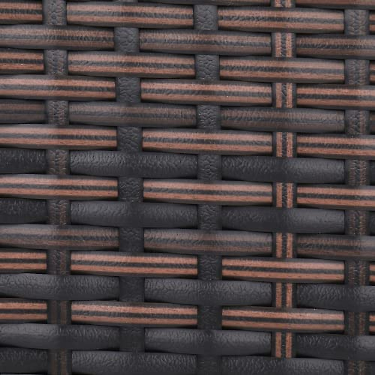 KECKS Brown Gradient with Top Cover Iron Frame Rattan Trash Can