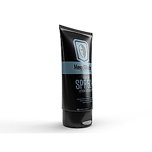 HeadBlade HeadLube SPF 50 Men's Lotion and Sunscreen - No Greasiness, Sweat Resistant, Formulated for Face, Body & Scalps - Water Resistant for 80 Minutes, 5 fl oz