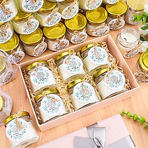 Threlaco 40 Pcs Baby Shower Candle Favors Bulk Lavender Scented Jar Candle Floral Rustic Glass Candle Baby Shower for Baby Shower Gender Reveal Party