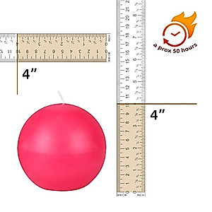 Zest Candle 2-Piece Ball Candles, 4-Inch, Hot Pink