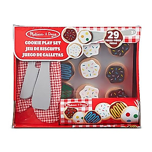 Melissa & Doug Slice and Bake Wooden Cookie Play Food Set - Pretend Cookies And Baking Sheet, Wooden Play Food Set, Toy Baking Set For Kids Ages 3+