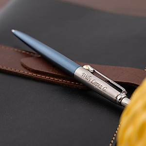 Dayspring Pens Parker Personalized Jotter Gel Pen. Custom Engraved (Waterloo Blue)