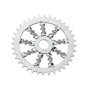 ALTALINE Bicycle Steel 36 Teeth Plated Flat Twisted Sprocket/Chain Ring, Multiple Colors (Chrome)