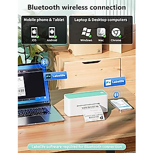 Phomemo Bluetooth Thermal Shipping Label Printer for Small Business, 241BT Wireless Thermal Label Printer for Shipping Packages, Compatible with iPhone, Android, Amazon, USPS