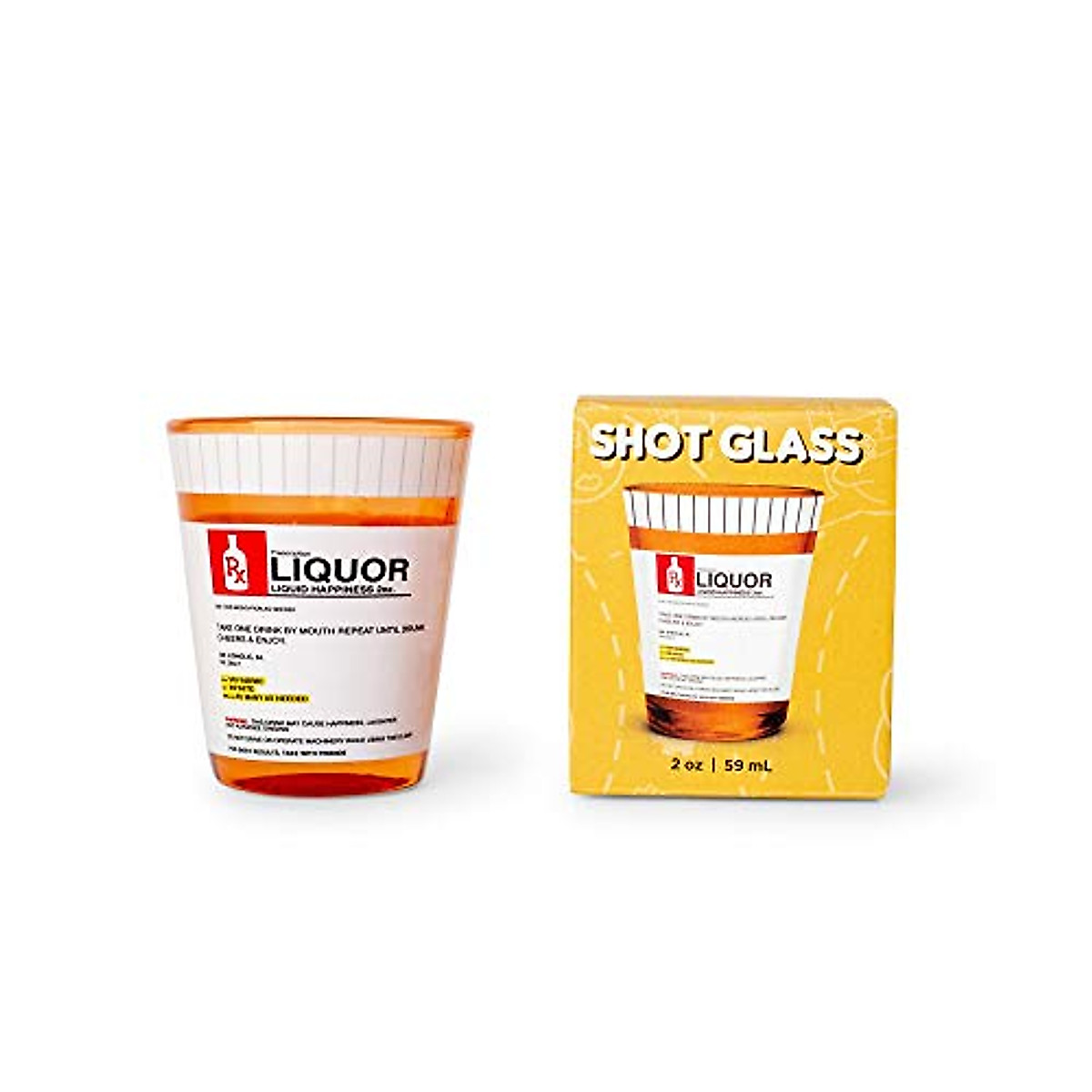 JUST FUNKY Rx Prescription 2-Ounce Shot Glass | Party Shot Glass For Barware Set Collection | Funny Drinkware for Cocktails, Whiskey, Tequila, Vodka, Adult Beverages