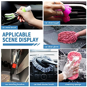 SULAWH Car Interior Detailing Kit, Auto Upholstery & Carpet Cleaner with Car Seat and Windshield Cleaning Tools, Complete Car Wash and Detailing Brushes Set, Essential Car Cleaning Supplies Kit