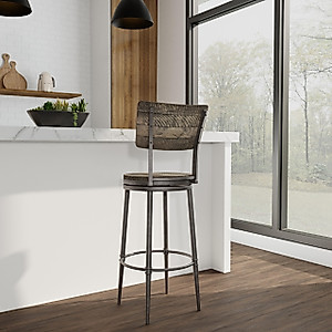 Hillsdale Jennings 30" Metal Farmhouse Bar Stool in Gray Finish