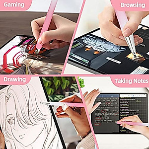 Stylus Pens for Touch Screens, 2 in 1 Stylus with Sensitivity & Precision, Compatible with iPad, iPhone, Tablets, Android and All Capacitive Touch Screens Devices (Pink)