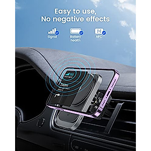 for MagSafe Car Charger Mount, Magnetic Car Wireless Charger for iPhone 14/13/12, 14/13/12 Pro, 14/13/12 Pro Max, 14 Plus, 13/12 Mini, Air Vent Dashboard Car Charging Holder(with QC 3.0 Car Charger)