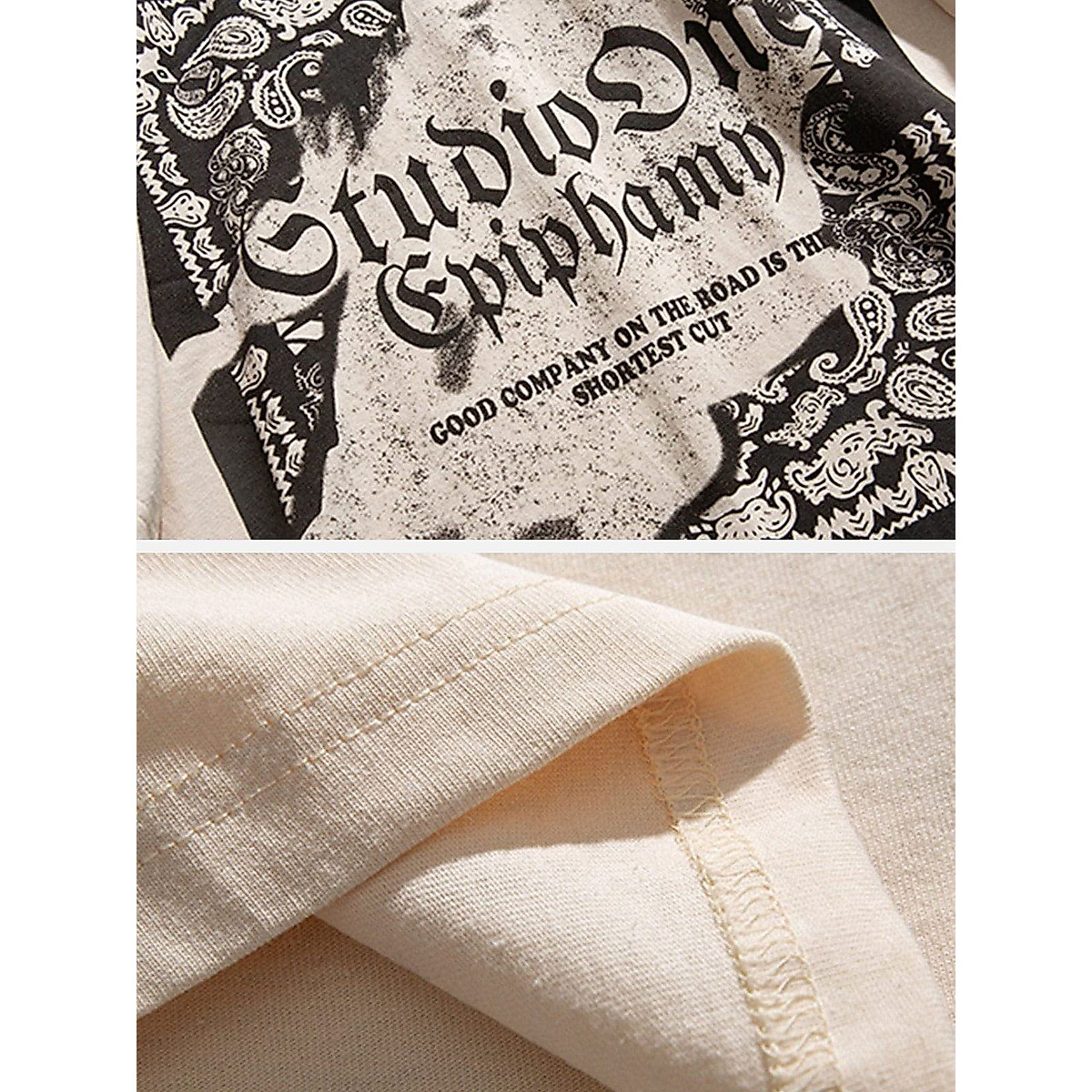 Aelfric Eden Graphic Tees Y2K Vintage Tee Shirt Oversized Streetwear T Shirts Streetwear Unisex Casual Summer Tops Apricot