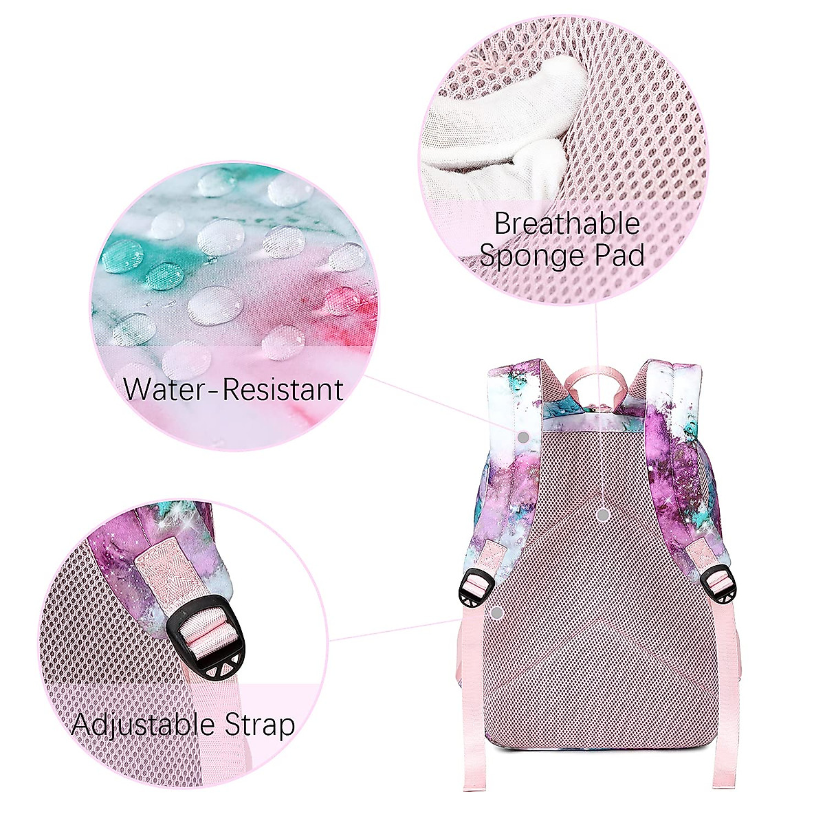 Abshoo Cute Lightweight Tie Dye Backpacks for Teen Girls Elementary Middle High School Bookbag (A Tie Dye )