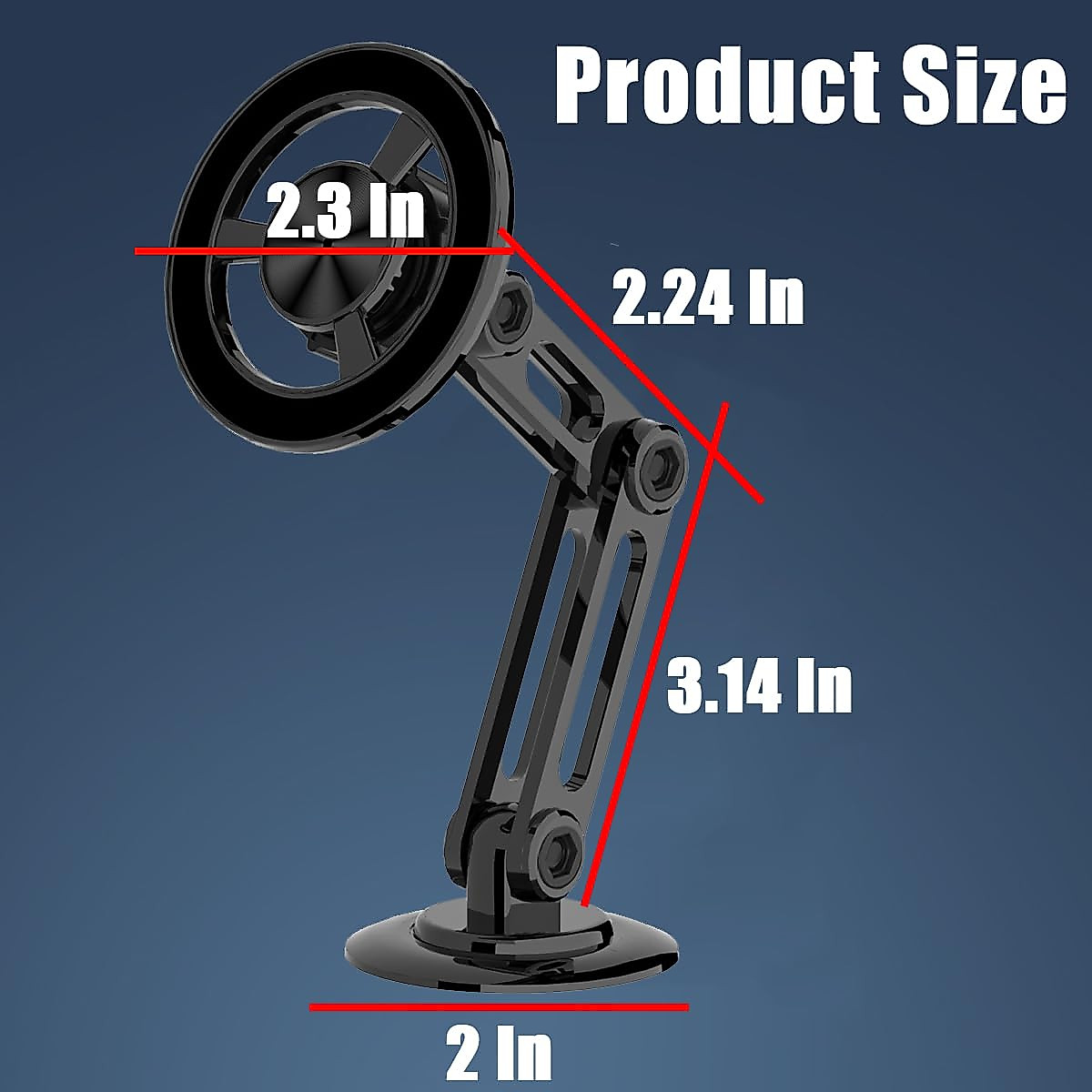 zipelo Magnetic Car Phone Holder, 360 Degree Adjustable Phone Mount for Auto Dashboard, Universal Car Accessories, Hands-Free Cell Phone Holder for iPhone 14 13 12 Android and More Smartphones