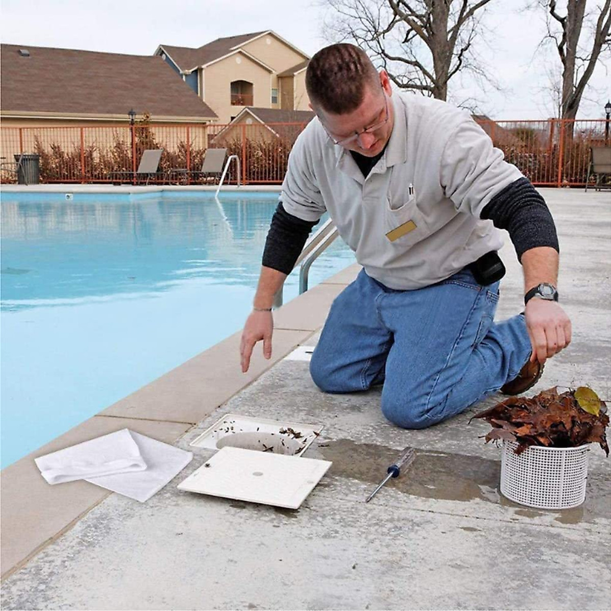 AYQWE 100 Pack Pool Skimmer Socks, Pool Saver Socks Net for Skimmer Basket, Ultra fine Mesh Screen Liner Skimmers Cleans Debris and Leaves for Swimming Pool Basket