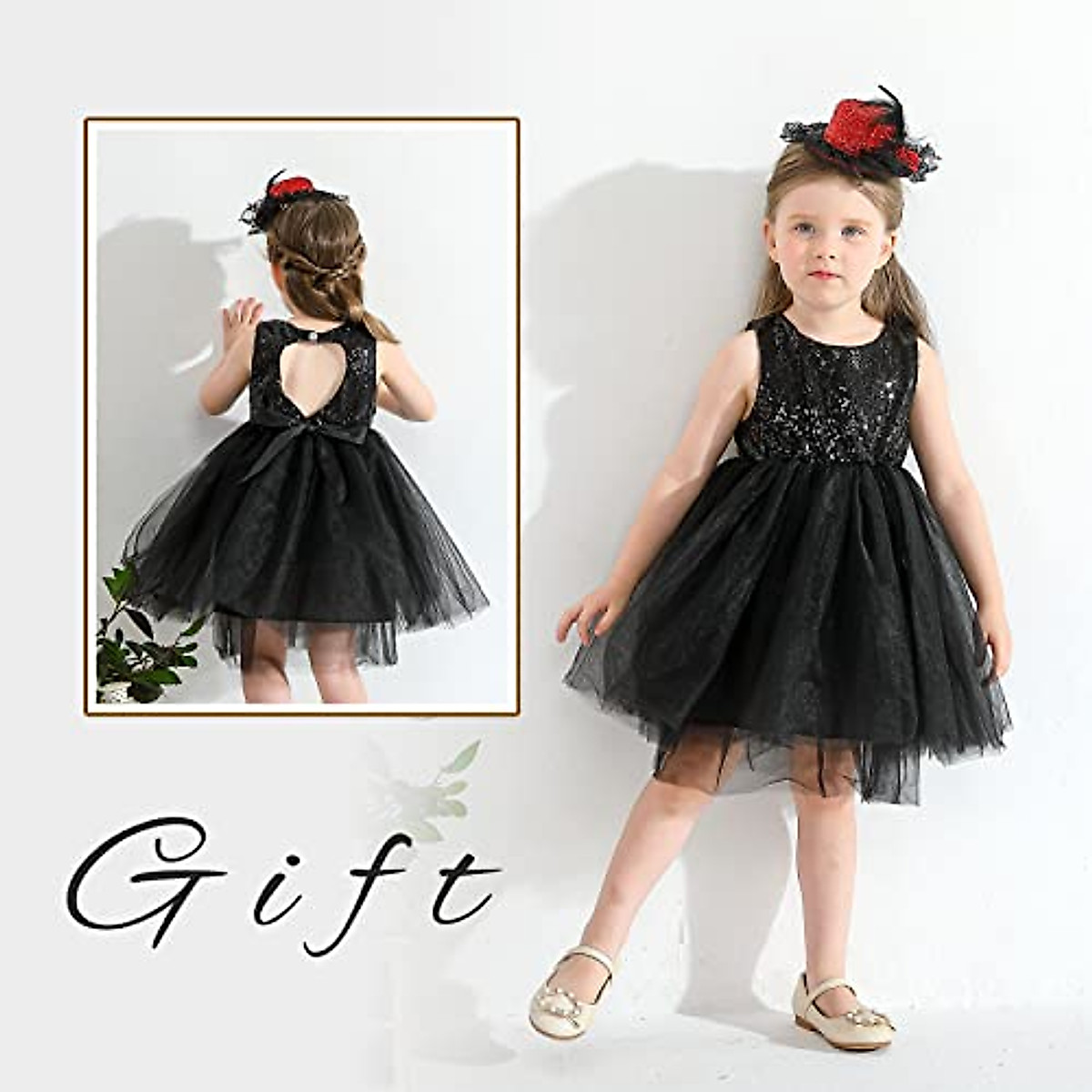 Toddler Baby Girls Dress Sleeveless Sequins Party Dresses Princess Lace Tulle Tutu Dress