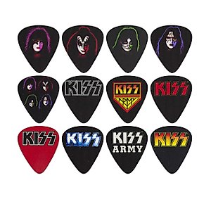 Perri's Leathers Ltd. - Guitar Picks - Celluloid - KISS - Official Licensed Product - Assorted Designs - Medium 0.71mm - 12 Pack - For Acoustic/Bass/Electric Guitars - Made in Canada (LP12-KISS1)