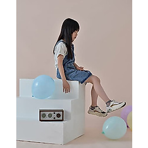 Vanoker Kids Denim Cotton Canvas Cross Back Aprons Kitchen Garden Square Children Pure Child Smock with Pocket for Baking Paint Cook (Blue, M)