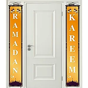 Pudodo Ramadan Kareem Porch Banner Eid Mubarak Islam Mosque Front Door Party Decoration