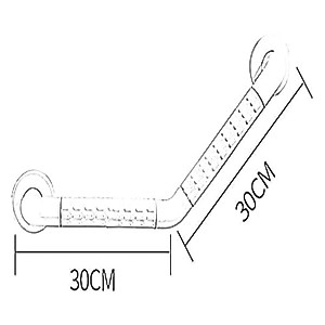 Grab Bar Bathroom Armrest Safety,Handrails,Shower Curved Support,Stainless Steel Bathtub Anti-Slip Handstairs Kitchen Auxiliary Straight Elderly Disab (Color : Natural, Size : 30Cm)