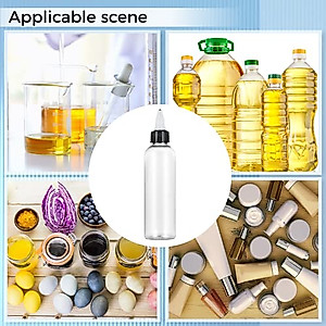 32PCS Clear Dispensing Bottles, 4oz Plastic Squeeze Bottles with Twist Top Caps for Oils Inks Liquids, Household Round Squeeze Bottles for Crafts Kitchen Food Making