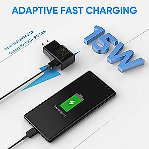 Adaptive Fast Charger USB Type C Cable Compatible with Samsung Galaxy S21+ S21 Ultra 5G S10 S10e / S9 / S9+ / S8 / S8 Plus/Active/Note 10 9 8 20 Plus, (2 Wall Charger Adapter + 2 Cable)