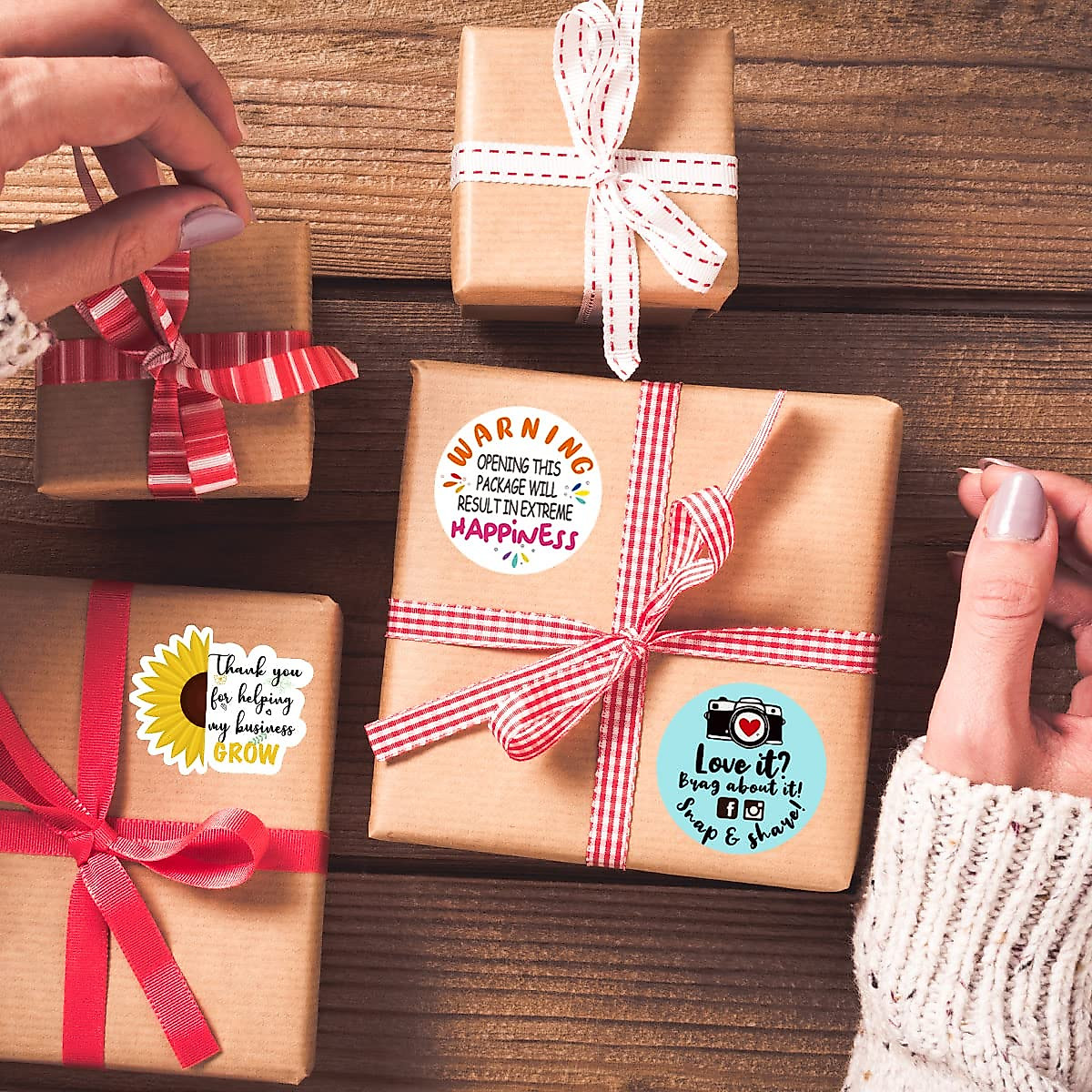 Open Me Already Stickers,Thank You Stickers,Handmade Stickers,Small Shop Stickers,Envelopes Stickers for Small Business, Online Retailers,Handmade Goods,500 Labels Per Roll