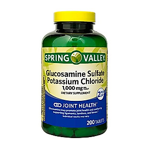 Elevate Joint Comfort with Spring Valley's 1,000 mg Glucosamine Tablets. Includes Luall Fridge Magnet + Spring Valley Glucosamine (Glucosamine Sulfate Potassium Chloride 200 Count)
