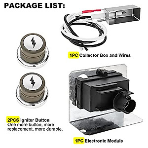 Hicello 91360 Electronic Ignitor Kit Replacement for Weber Spirit E-310, E-320 200, E-210, Spirit 300 Gas Grills, and More, with 2PCS Electronic Igniter Module