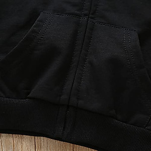 Xfglck Toddler Baby Girls Boys Halloween Outfit Black Bat Zipper Hoodies+Pant Set Fall Winter Clothes(Black,3-4 Years)