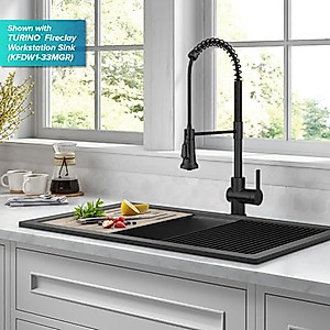 KRAUS Britt Touchless Sensor Commercial Pull-Down Single Handle Kitchen Faucet in Matte Black, KSF-1691MB