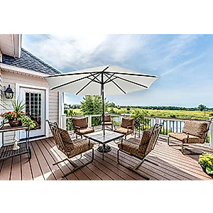 MASTERCANOPY Patio Umbrella for Outdoor Market Table -8 Ribs (10ft,Light Beige)