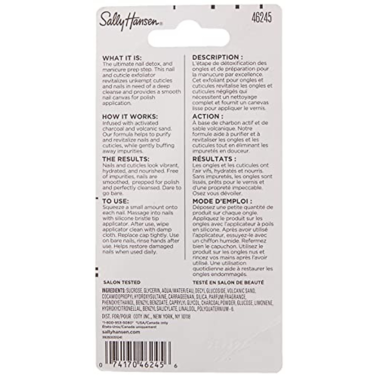 Sally Hansen Nail Rehab Charcoal Resurfacer - 46245 Exfoliator Women 0.4 oz