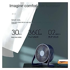 DHAEY Mini Fan Fan USB Plug-in Desktop Fan, Mini Fan with 5 Large Wind Blades, 360° Rotation Adjustable Angle Desk Fan Outdoor