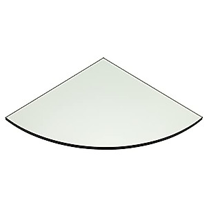 Pro Safe Glass 16" X 16" Quarter Circle Clear Tempered Floating Glass Corner Shelf - Glass Only