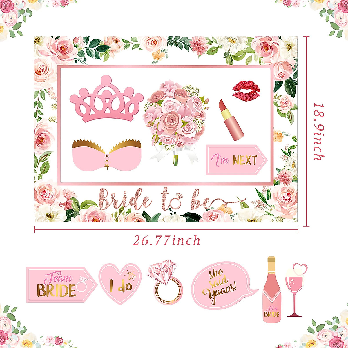 Bridal Shower Decorations Bride to Be Party Photo Booth Props Bride to Be Sign Bride to Be Sash Bridal Shower Party Supplies Bridal Shower Party Photo Booth Props Bachelorette Party