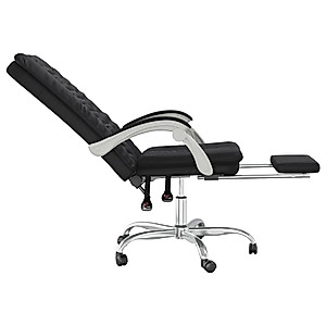 MBFLUUML High Back Computer Chair, Home Office Chair, Reclining Office Chair Black Faux Leather Suitable for Home Office