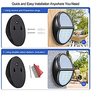 XINREE Solar Deck Lights Outdoor, LED Solar Fence Lights Waterproof Lamp for Wall Backyard Porch, Patio, Pool,Step Stairs, Yard, Garden, Pathway (4 Pack, 10 LED Warm Yellow)