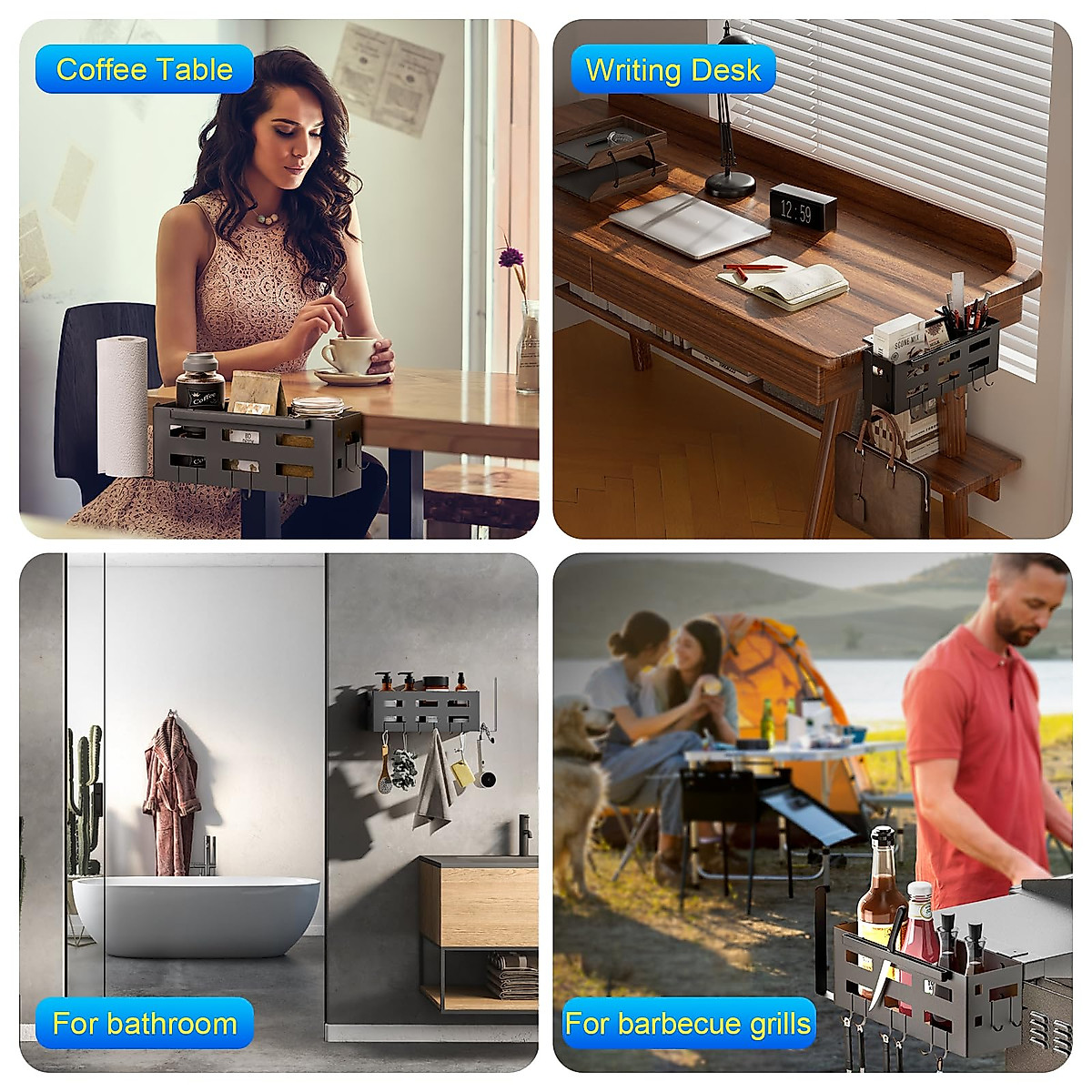 Hostaque Griddle Caddy for Blackstone 28'/36' Griddles, Space Saving BBQ Grill Accessories Storage Box, Outdoor Grill Tool Organizer with Tool Holder & Paper Towel Holder, Stainless Steel