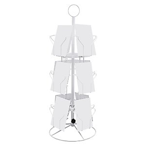 Rotating Greeting Card Rack, 3 Tier Greeting Card Display Stand, Card Display Stand, Card Holder Stand, Greeting Card Rack Holder Display, Card Display Rack, Card Rack Display Stand (12 pockets-White)