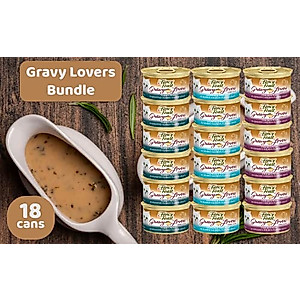 Fancy Feast Gravy Lovers Variety Packs Wet Cat Food Bundle Includes Turkey, Salmon & Sole, Chicken Feast in Gravy Flavor Grain-Free Proteins (Pack of 18)