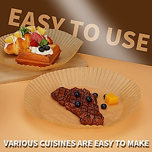 Rasfihip Air Fryer Disposable Paper Liners, Square 100 Pieces, 6.3 Inch, Raw Wood Pulp,Baking Paper Waterproof and Oil Proof(6.3 Inch)