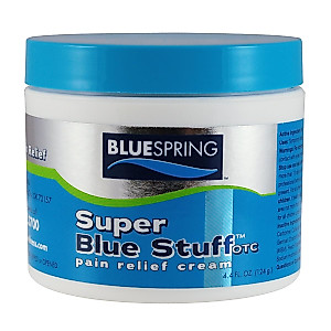 BLUESPRING Pain Relief Cream- Super Blue Stuff with Emu Oil, Arnica, Provides Maximum Arthritis Pain Relief- Anti Inflammatory Cream Goes Deep into the Skin- Great Muscle Rub and Relaxer Cream - 4 oz