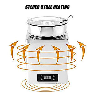 3/7L Commercial Food Warmer Machine, Electric Chocolate Tempering Machine, Steam Table for Buffet with Digital Control, CE/FCC/CCC/PSE (Silver 5L)