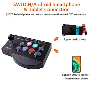 PXN Arcade Fight Stick Joystick for Xbox One, Xbox Series X|S PC,Switch,PS4,PS3,Android TV Box, Nintendo,Windows,with USB Port,Turbo & Macro Functions Game Controllers