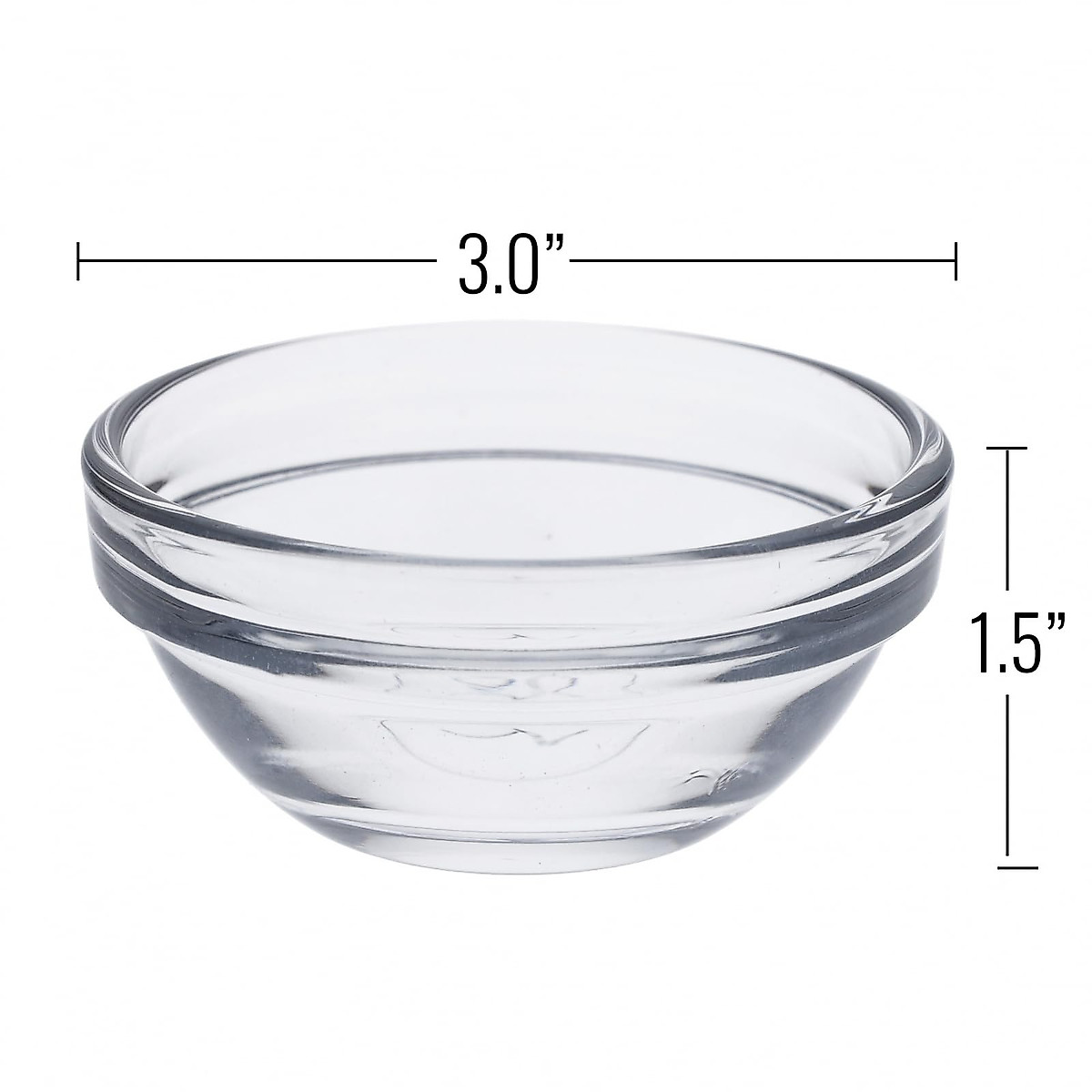 Beille Cooking Baking Supplies Small Glass Pinch Bowl Ramekin Kitchen Essential, 4pc