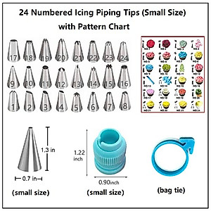 ANSLYQA 93 Pcs Cake Decorating Kit with Cake Turntable,Cake Leveler,24 Numbered Icing Tips,2 Spatulas,2 Coupler,3 Comb Scrapers,Flower Nail & Lifter Scissor,50 Disposable Pastry Bags