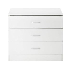 YYAO Nightstand with 3 Drawers,Wood Vertical Dresser Storage Tower Bedside Furniture Bedroom End Table Chest for Home Office,White